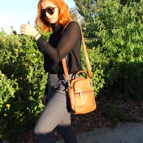 Vintage | Bags | Vintage Real Leather Tan Bag | Poshmark